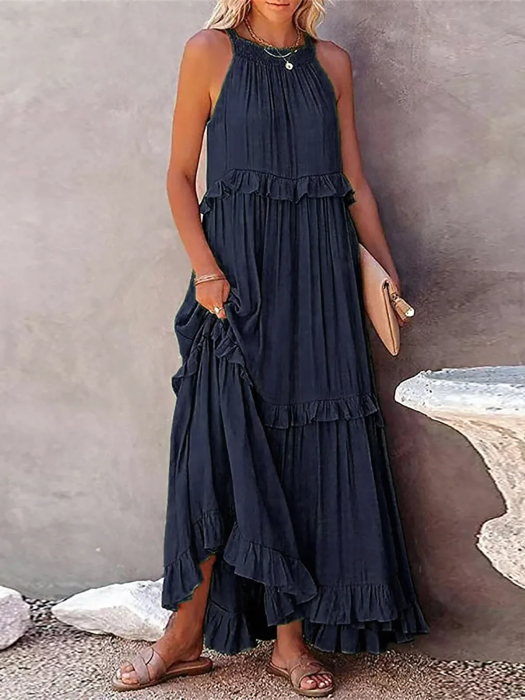 Helen Ruffle Maxi Dress – VITALIC LONDON